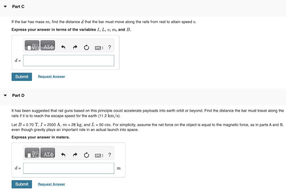 Solved A conducting bar with mass m and length L slides over | Chegg.com