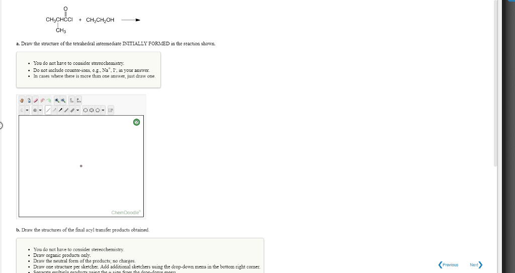 Solved CH3CHCCI + CH3CH2OH CH3 a. Draw the structure of the | Chegg.com