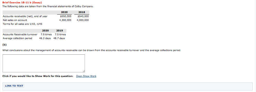Solved Brief Exercise 18-11 b (Essay) The following data are | Chegg.com