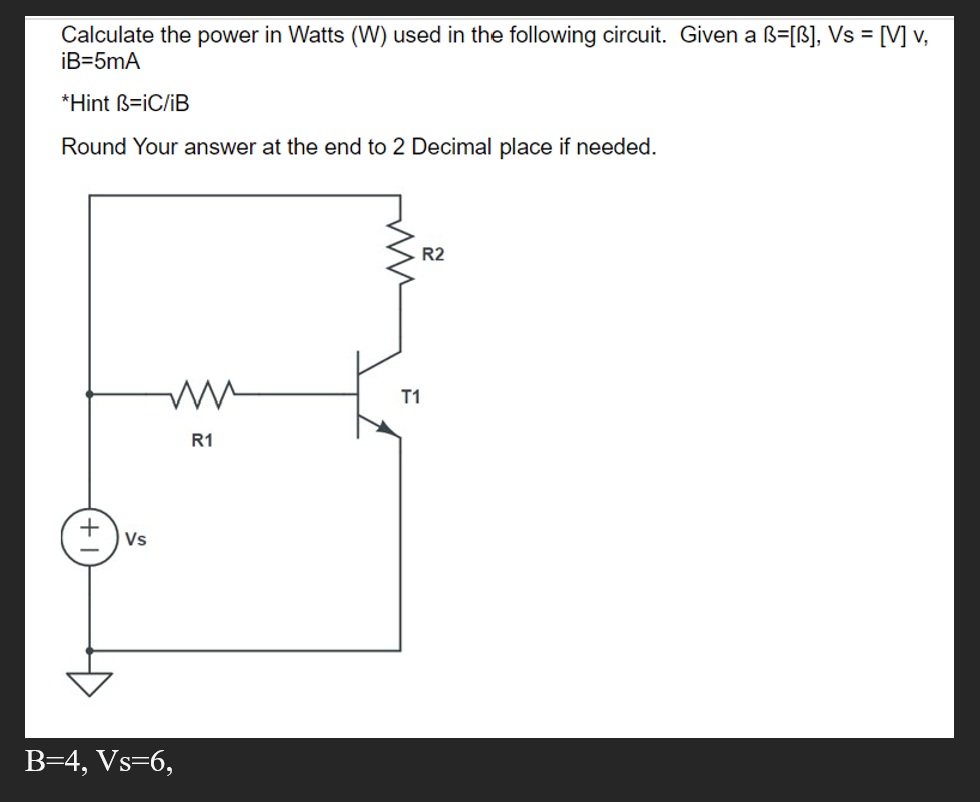 Solved Calculate the power in Watts (W) ﻿used in the | Chegg.com