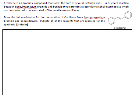 Solved E-stilbene is an aromatic compound that forms the | Chegg.com
