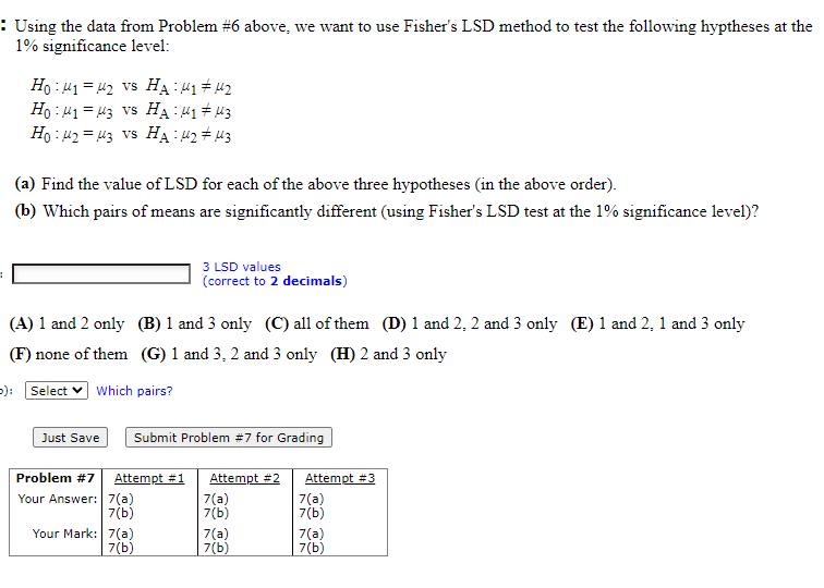 Solved Using the data from Problem \#6 above, we want to use | Chegg.com