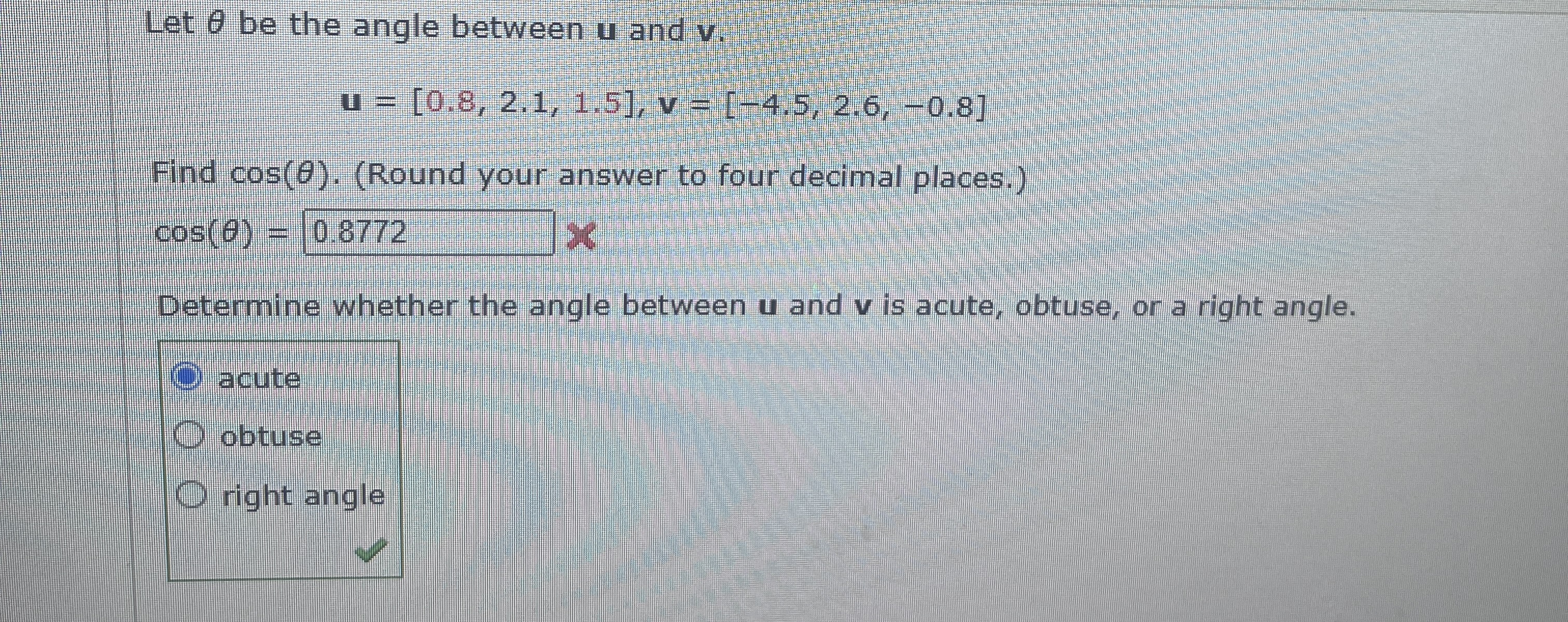Solved Let θ ﻿be the angle between u ﻿and | Chegg.com