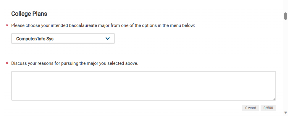 Solved College PlansPlease choose your intended | Chegg.com