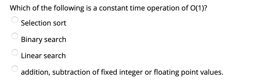 Solved Which of the following is a constant time operation | Chegg.com
