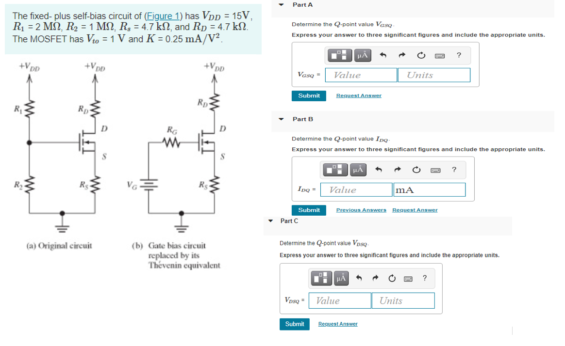 Solved Part A The fixed- plus self-bias circuit of (Figure | Chegg.com