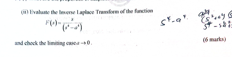 Solved (ii) ﻿Evaluate the Inverse Laplace Transform of ﻿the | Chegg.com