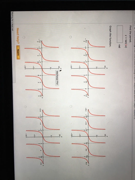 Solved Find the period. y = tan(3x) rad Graph the | Chegg.com