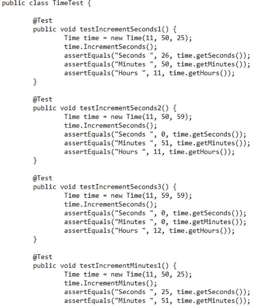 Solved lic class Time private int hours; private int | Chegg.com