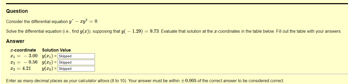 Solved Consider the differential equation y′−xy2=0. Solve | Chegg.com