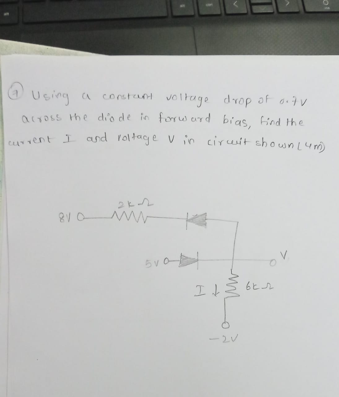 (7) ﻿Using a constant voltage drop of 0.7Vacross the | Chegg.com