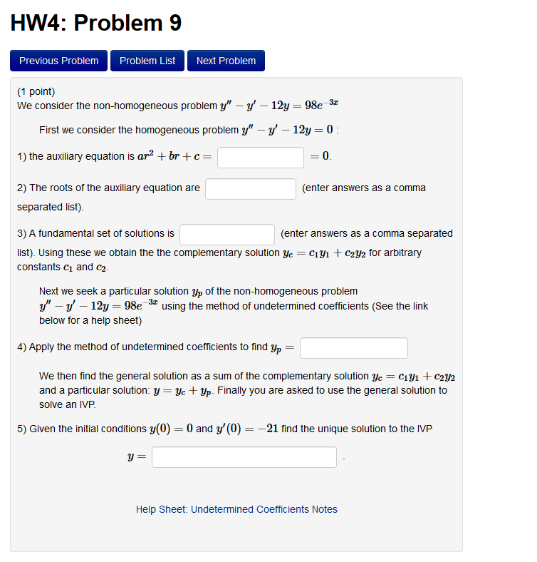 Solved HW4: Problem 9 Previous Problem Problem List Next | Chegg.com