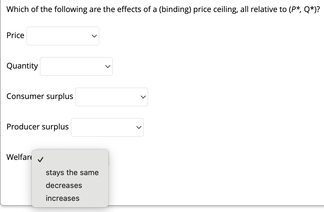 Solved Which of the following are the effects of a (binding) | Chegg.com