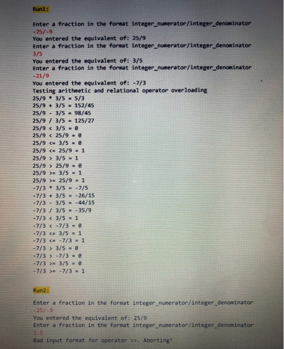 Solved Define a class for rational numbers. A rational | Chegg.com