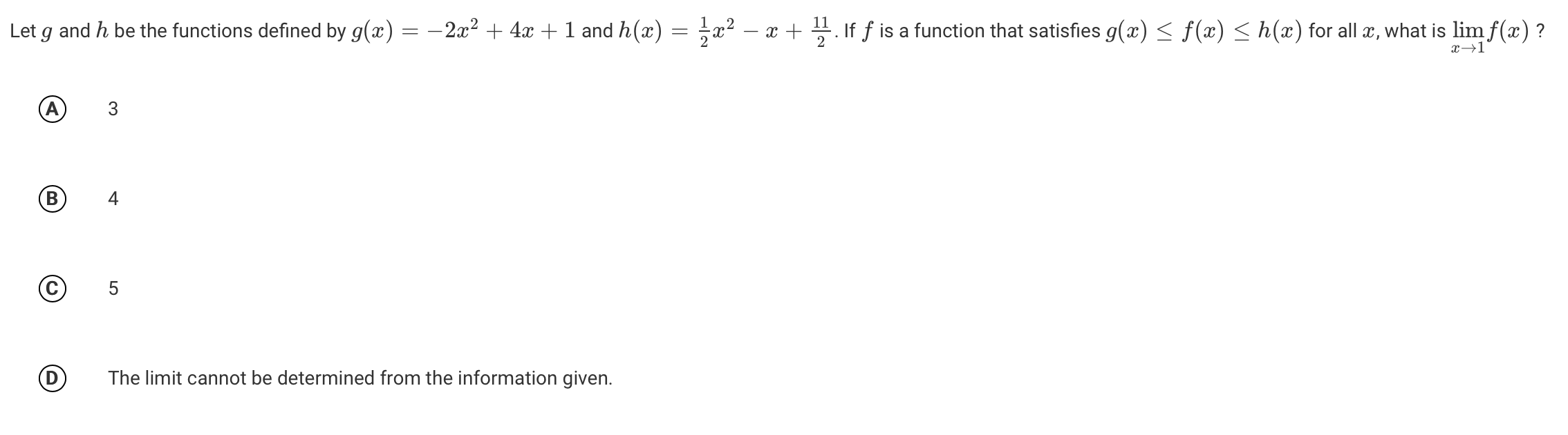 Solved Let g and h be the functions defined by g(x) = –2x2 + | Chegg.com