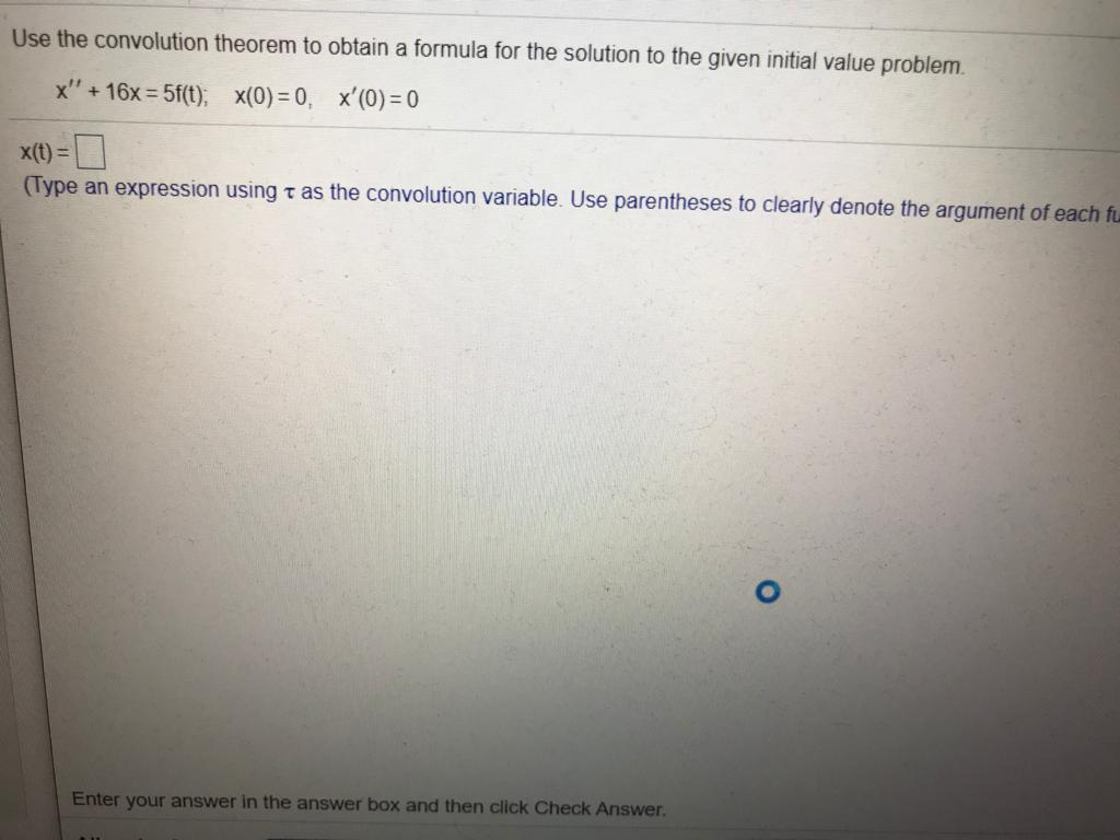 Solved Use the convolution theorem to obtain a formula for | Chegg.com