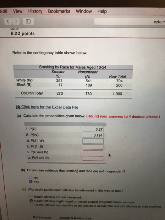 Solved Edit View History Bookmarks Window Help ezto.m volue | Chegg.com
