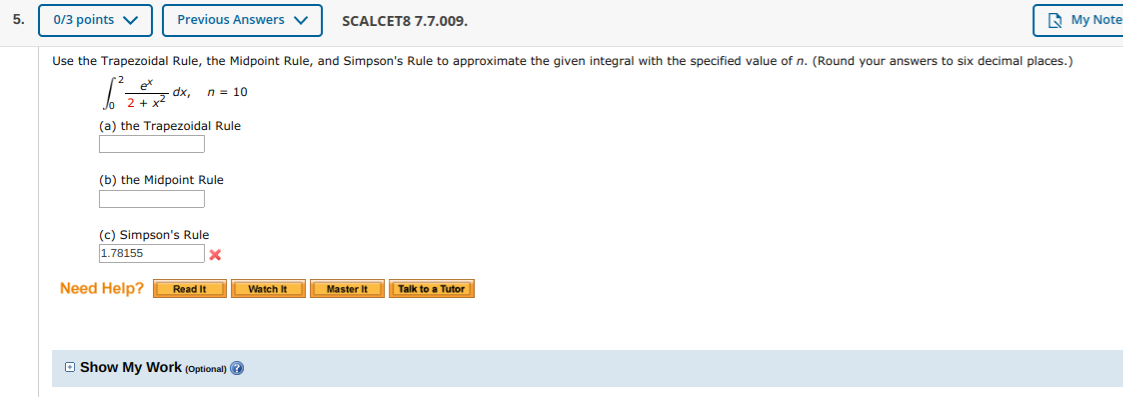 Solved 0/3 points v Previous Answers SCALCET8 7.7.009. My | Chegg.com