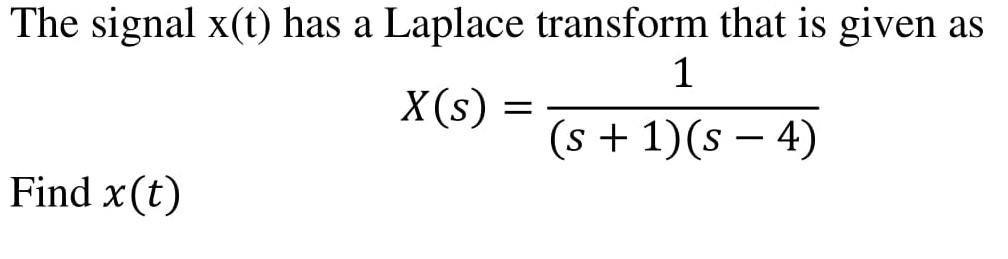 Solved The signal x(t) has a Laplace transform that is given | Chegg.com