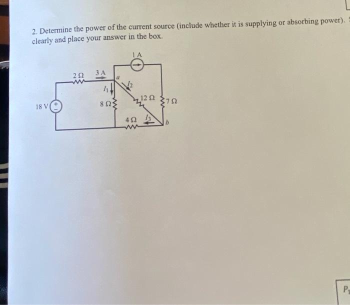 Solved For the figure below, determine the power of the | Chegg.com