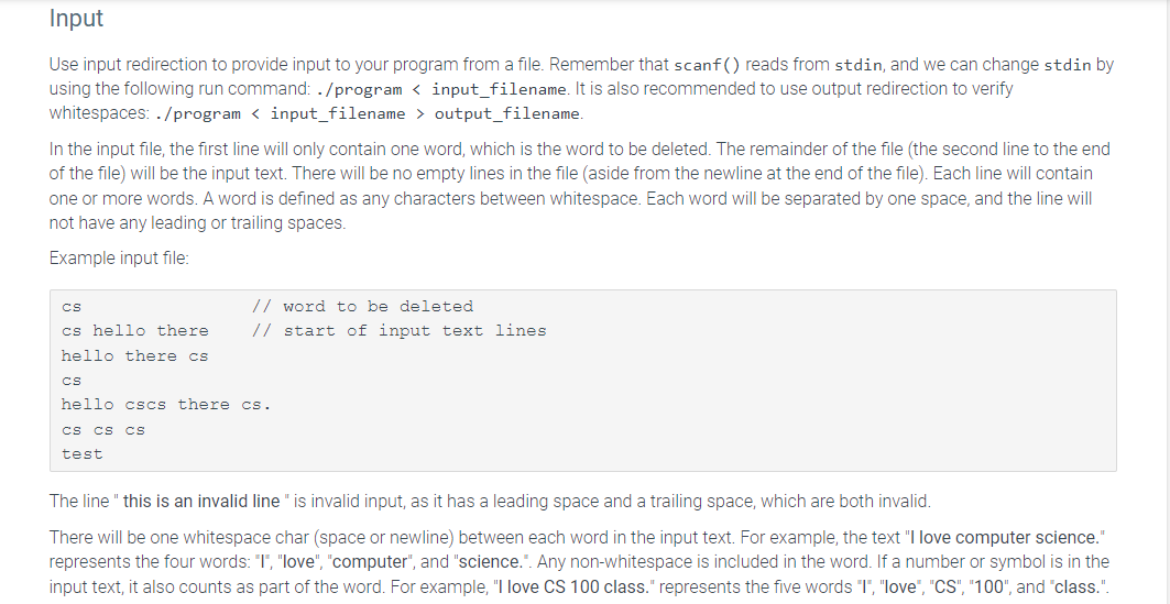 Solved Use input redirection to provide input to your | Chegg.com