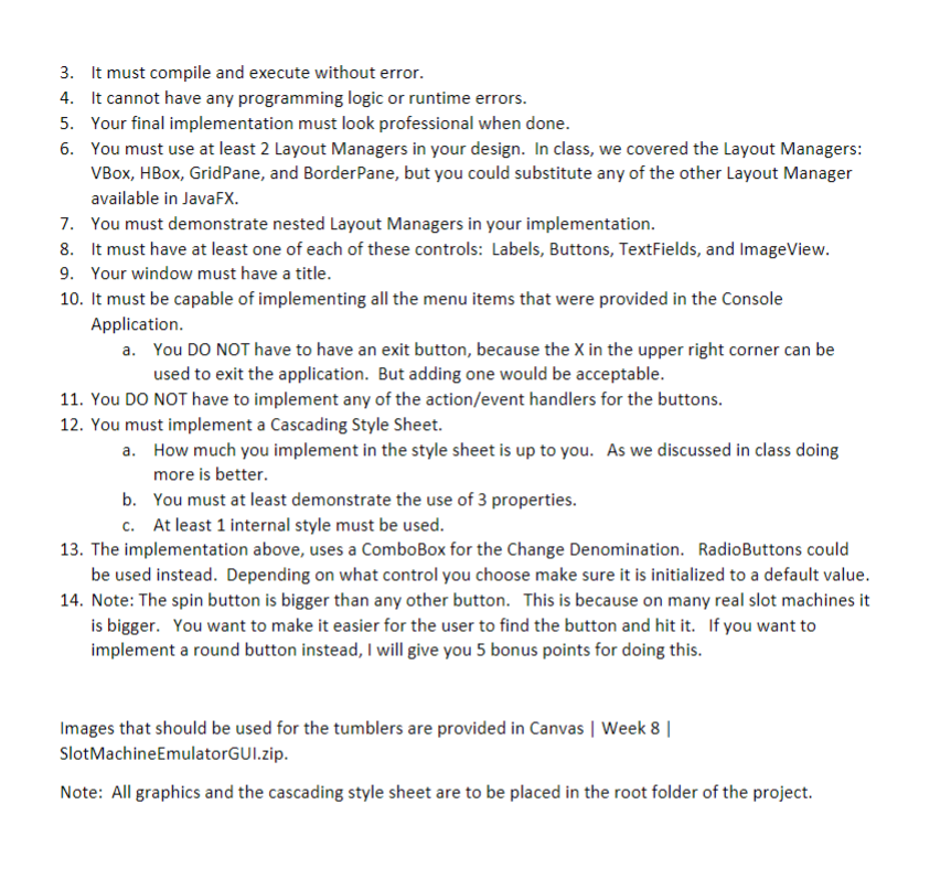 Please complete in full and exactly using JavaFx. | Chegg.com