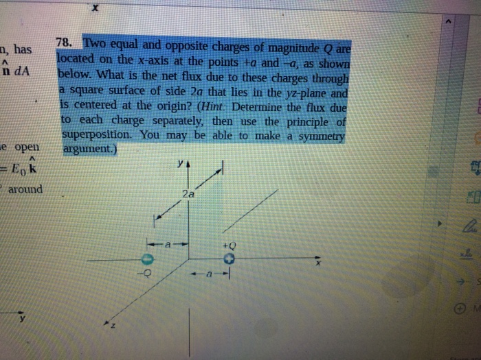Solved Two equal and opposite charges of magnitude Q are | Chegg.com