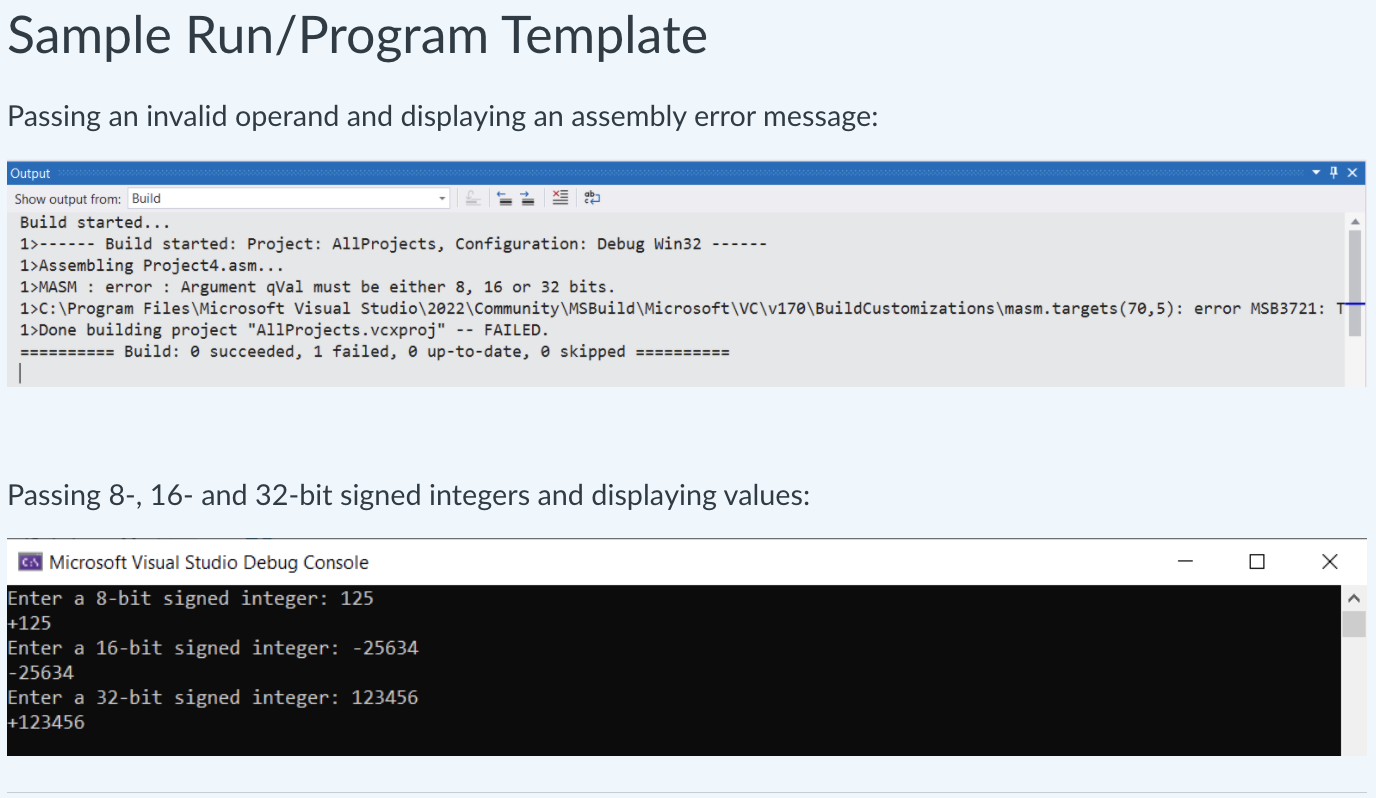 Solved Using Irvine32.inc Create a macro named verifyInteger | Chegg.com
