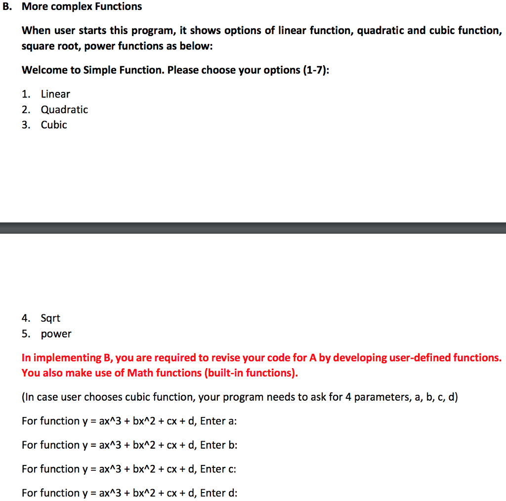 Solved A. Simple Linear Function When user starts this | Chegg.com