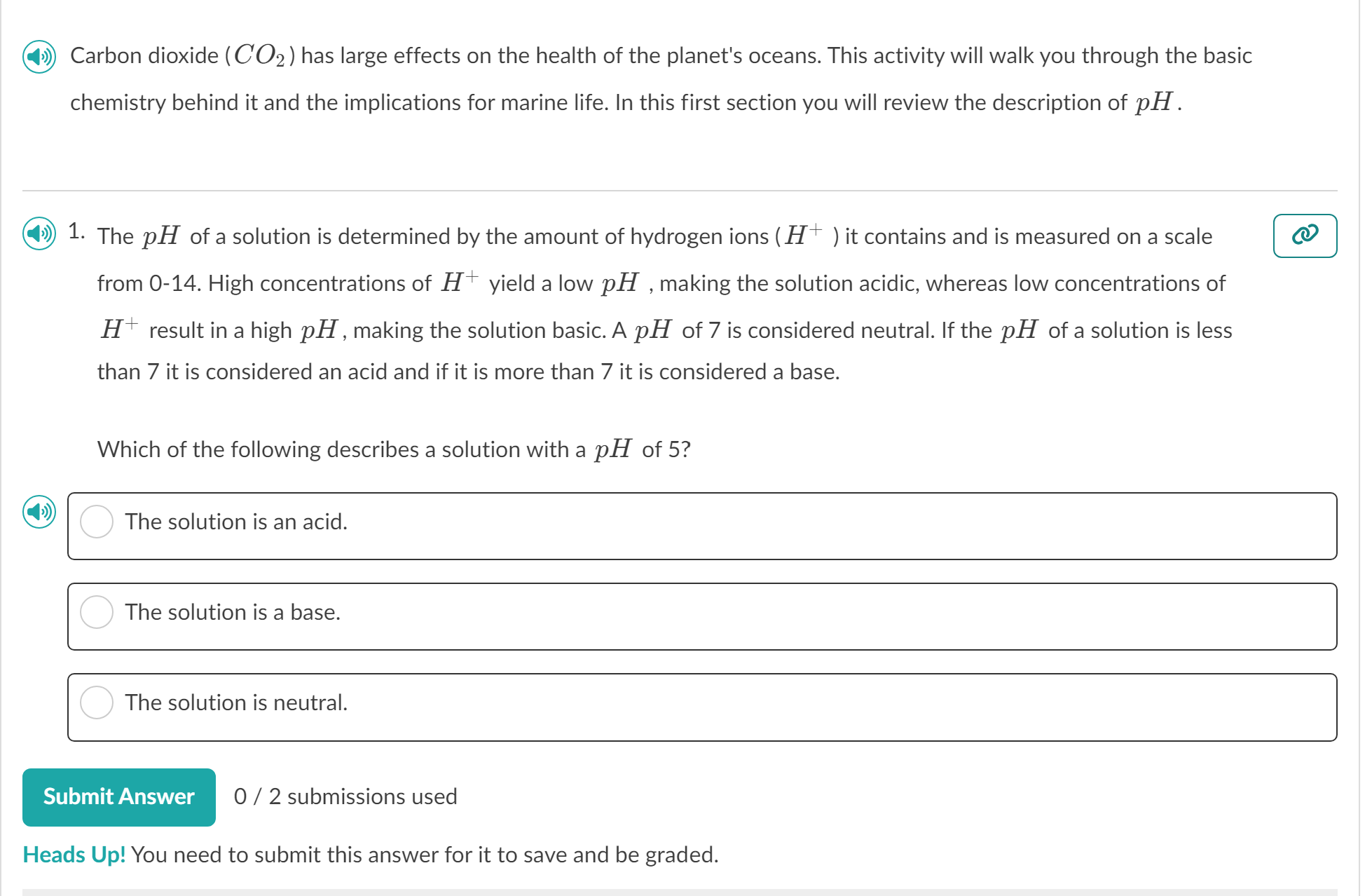 Solved 1. The pHp upper H of a solution is determined by the | Chegg.com