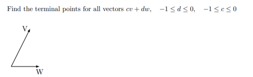 Solved Find the terminal points for all vectors cv + dw, -1 | Chegg.com