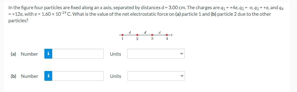 Solved In the figure four particles are fixed along an x | Chegg.com