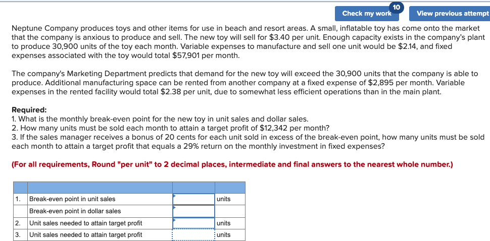 Solved: 10 Check My Work View Previous Attempt Neptune Com... | Chegg.com