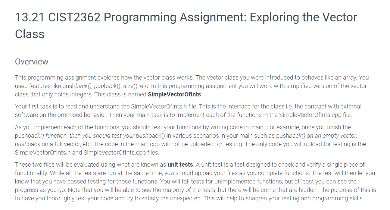 Solved 13.21 CIST2362 Programming Assignment: Exploring the | Chegg.com