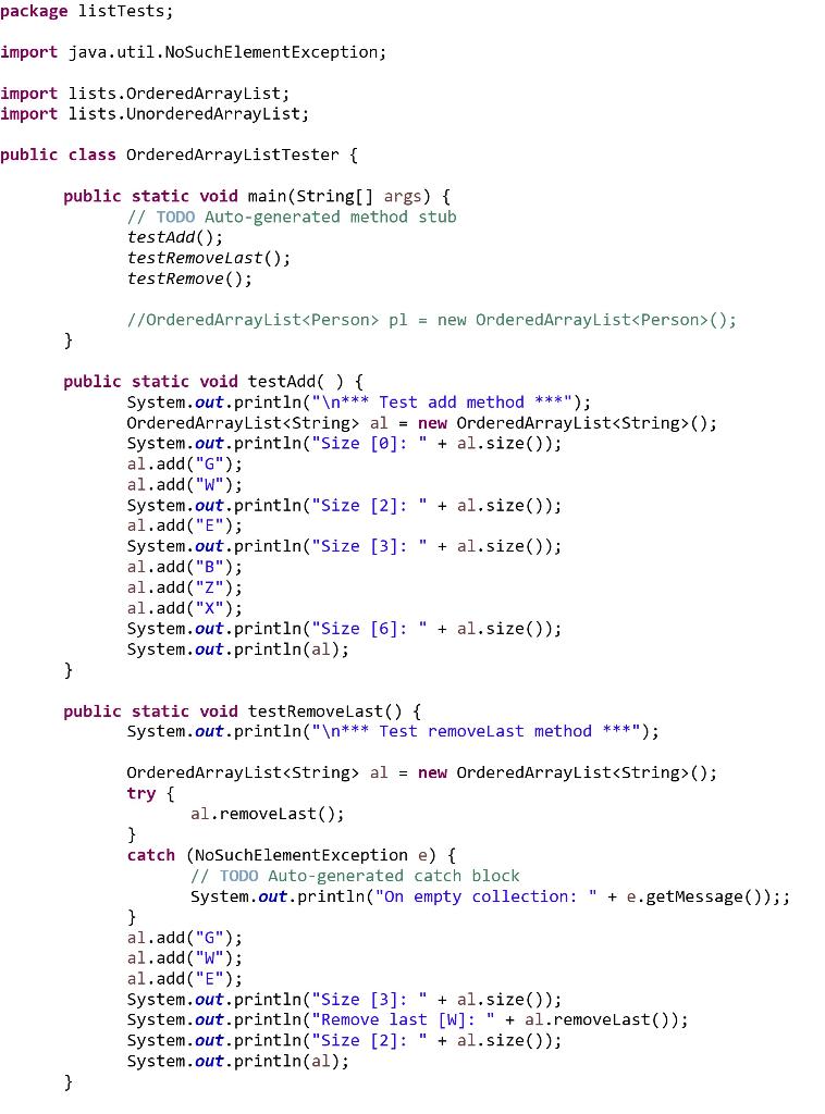 Solved a. Expand The Array Based List Implementations Modify | Chegg.com
