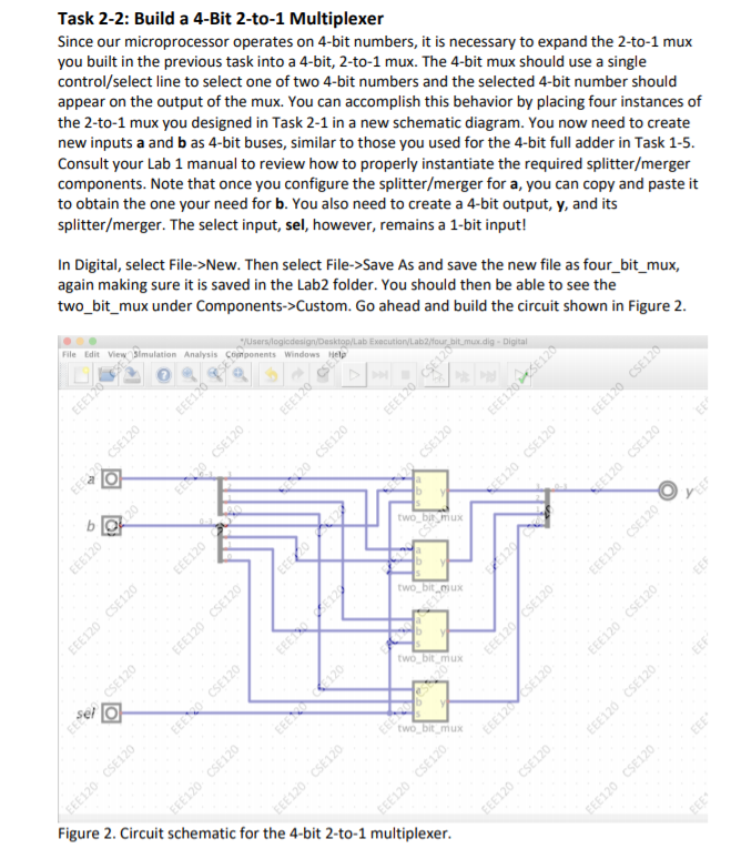 Task 2-2: Build a 4-Bit 2-to-1 Multiplexer Since our | Chegg.com