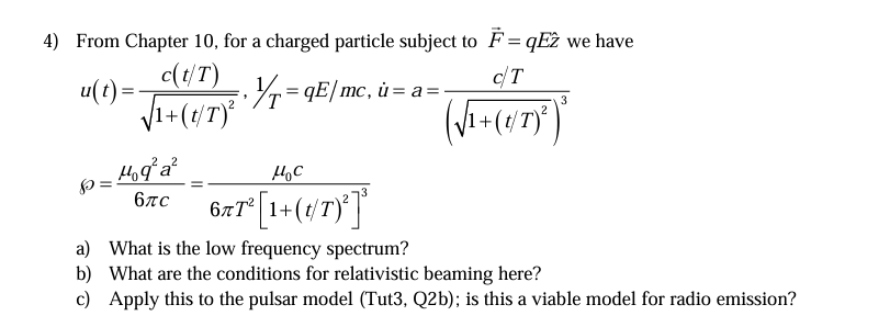Solved From Chapter 10 , ﻿for a charged particle subject to | Chegg.com