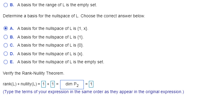 Solved Find a basis for the range and nullspace of the | Chegg.com