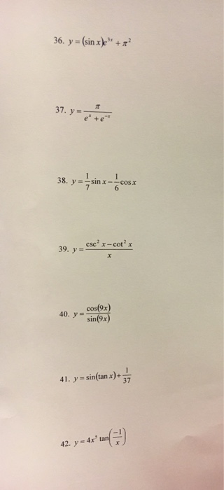 Solved 1 )B-4 5(3x24) 6X) 3ox) (3x24) 2.1)-3x2) 3. f(x)-e(3x | Chegg.com