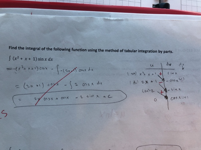 Integration By Parts Tabular Method