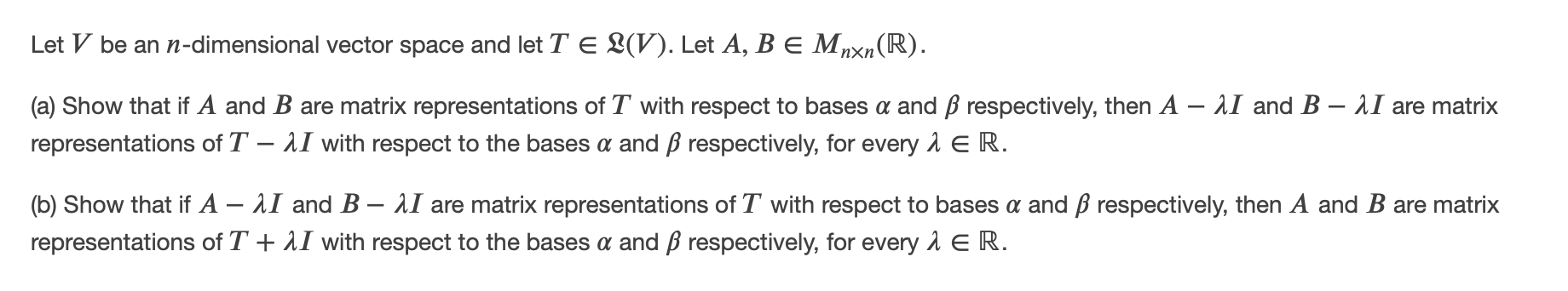 Solved Let 𝑉V be an n-dimensional vector space and let | Chegg.com