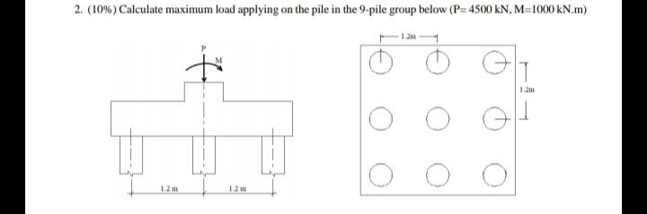 Solved 2. (10%) Calculate maximum load applying on the pile | Chegg.com