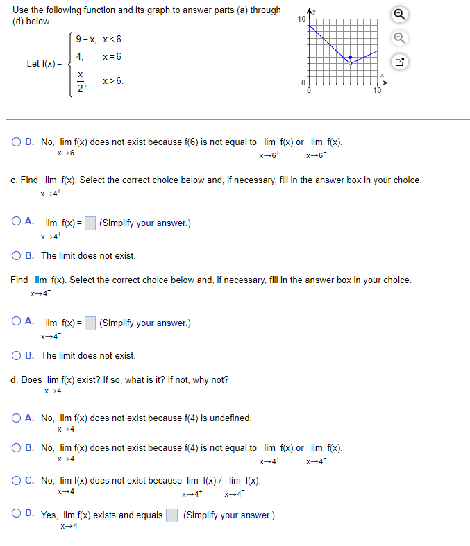 Solved Use the following function and its graph to answer | Chegg.com