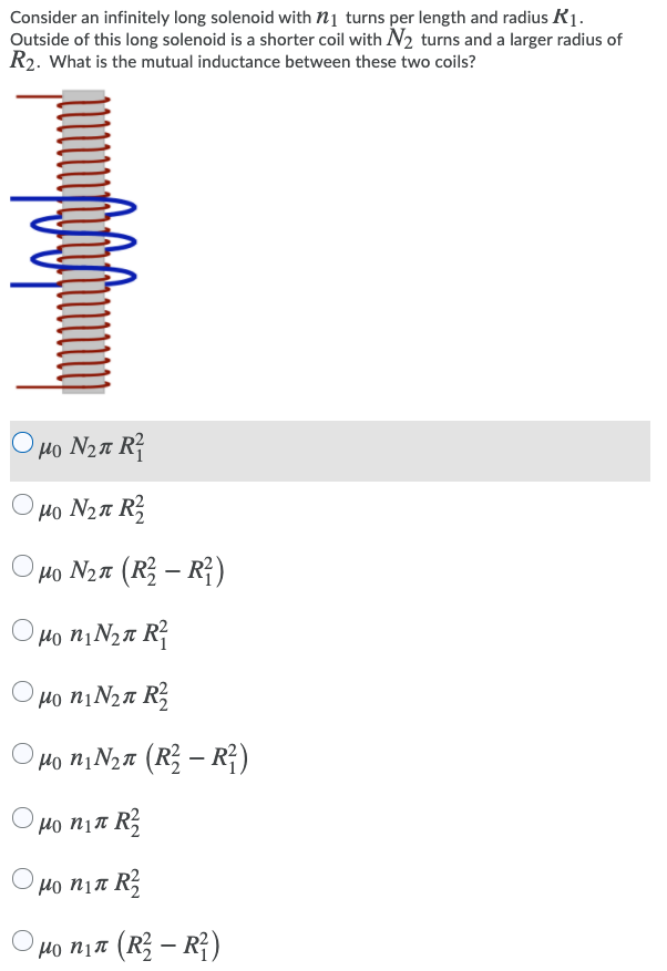 Solved Consider an infinitely long solenoid with Ni turns | Chegg.com