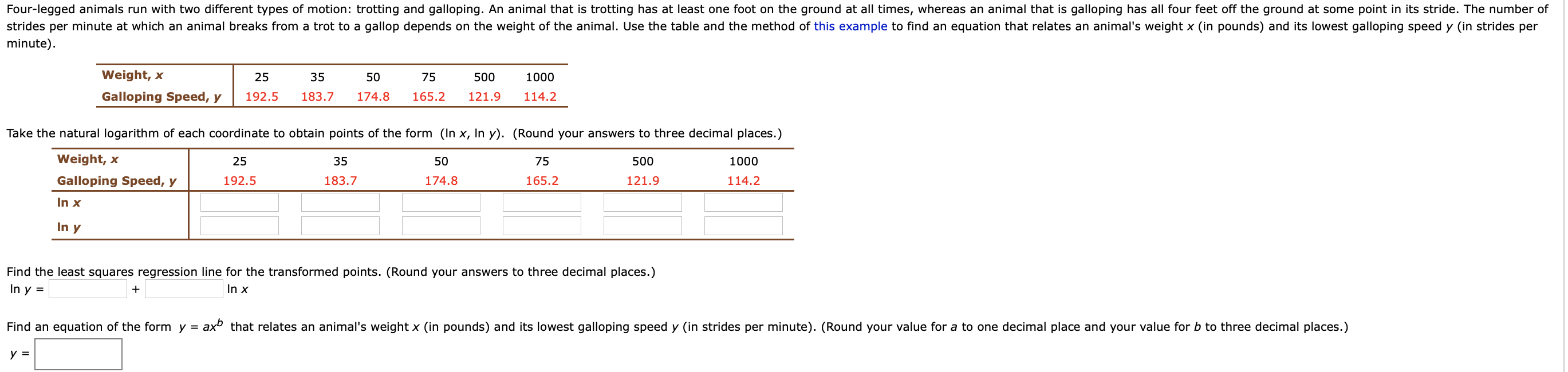 Solved Four-legged animals run with two different types of | Chegg.com