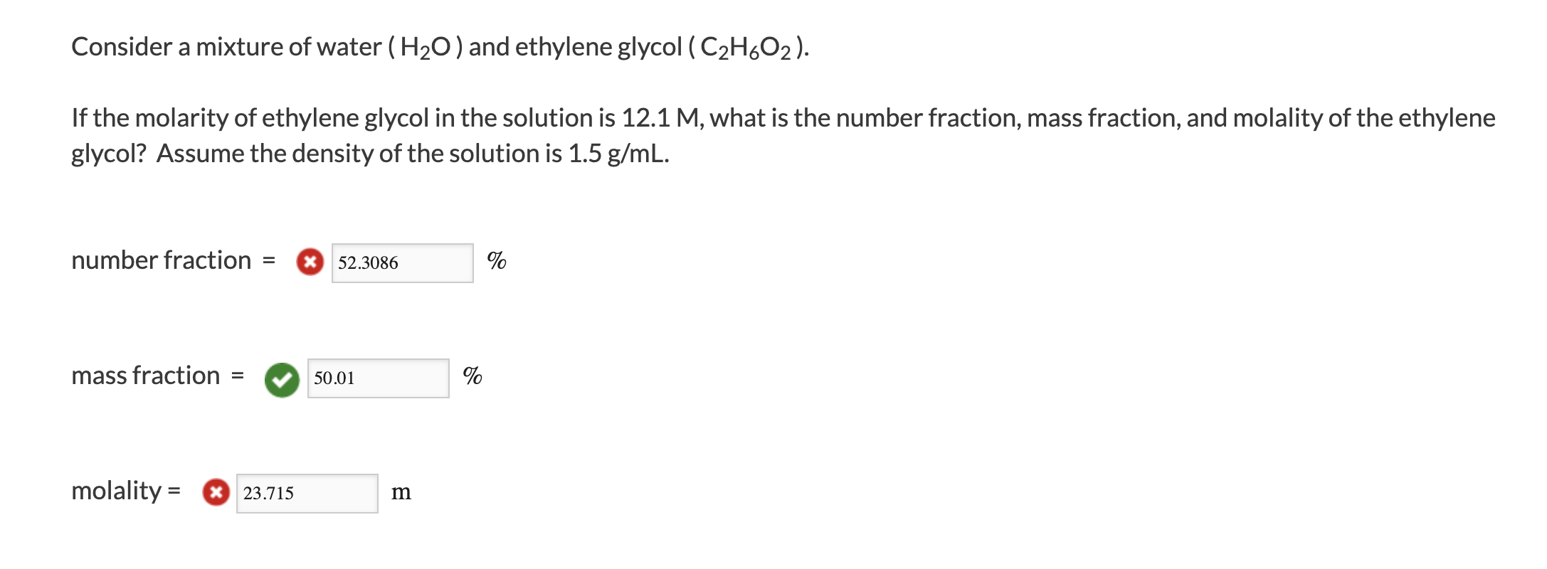 Solved Consider a mixture of water (H20) and ethylene glycol | Chegg.com