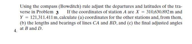 Using the compass (Bowditch) rule adjust the | Chegg.com