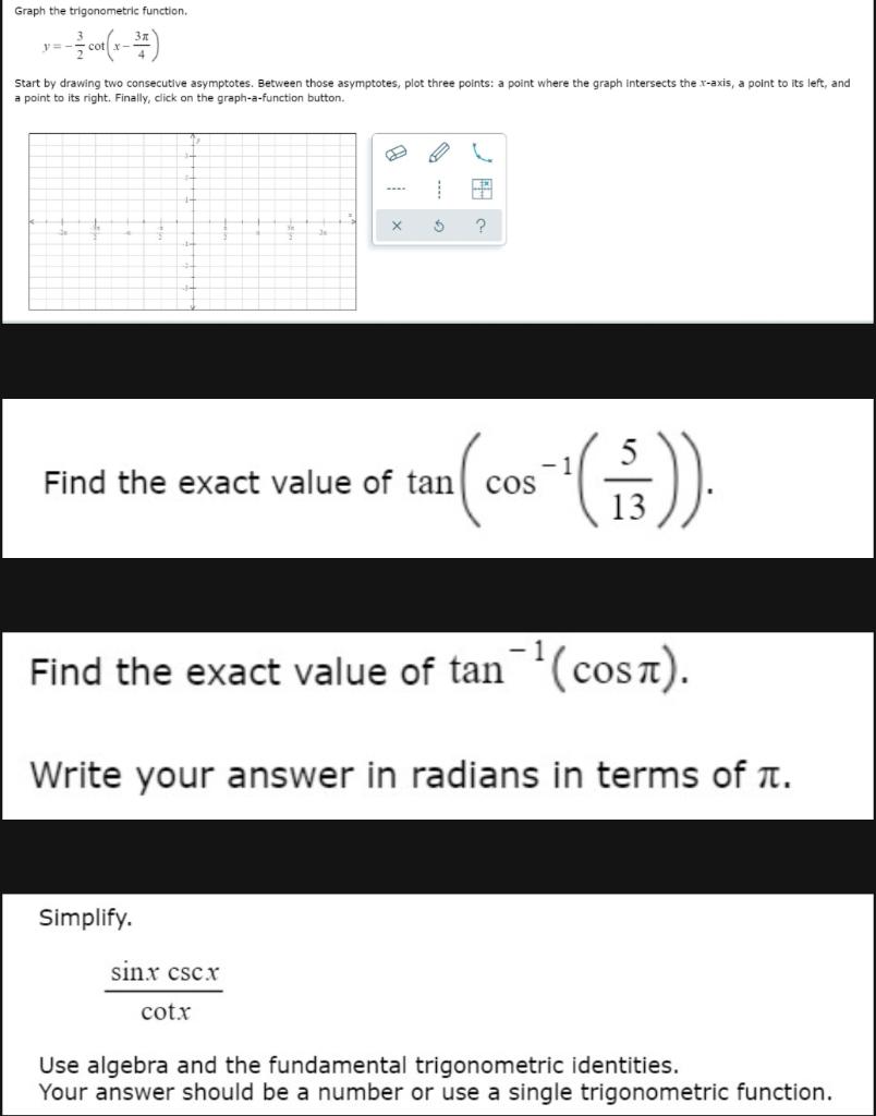 Solved Graph the trigonometric function. Start by drawing | Chegg.com
