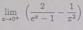 limx→0+(ex−12−x21) | Chegg.com