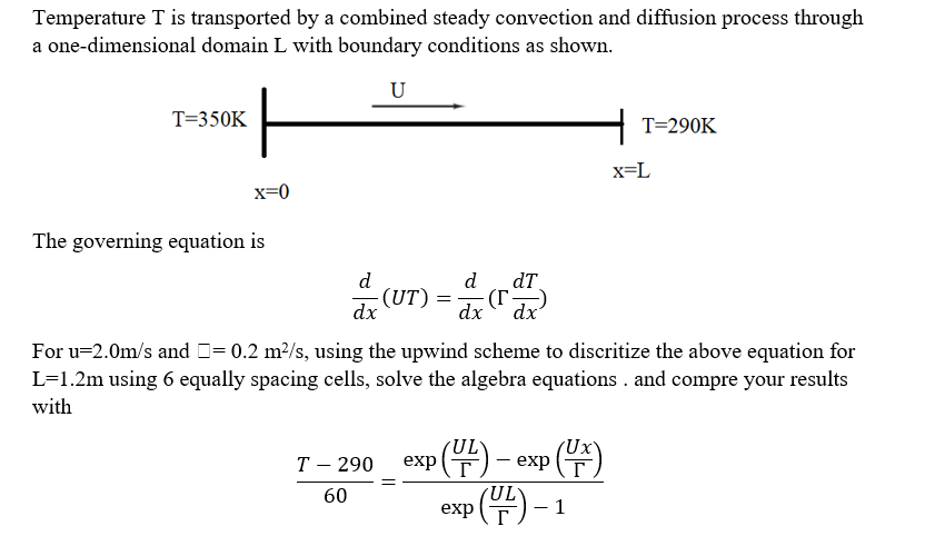 Solved Temperature T is transported by a combined steady | Chegg.com